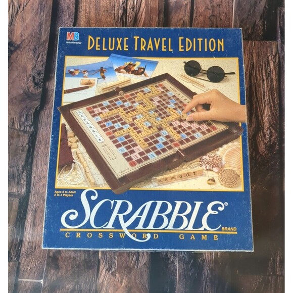 Milton Bradley | Games | Vintage Deluxe Travel Edition Scrabble Complete 99 Milton Bradley Wood ...